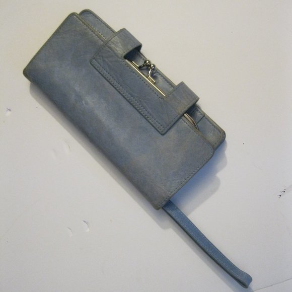 Bags | Hobo Nancy Wallet In Baby Blue Leather | Poshmark
